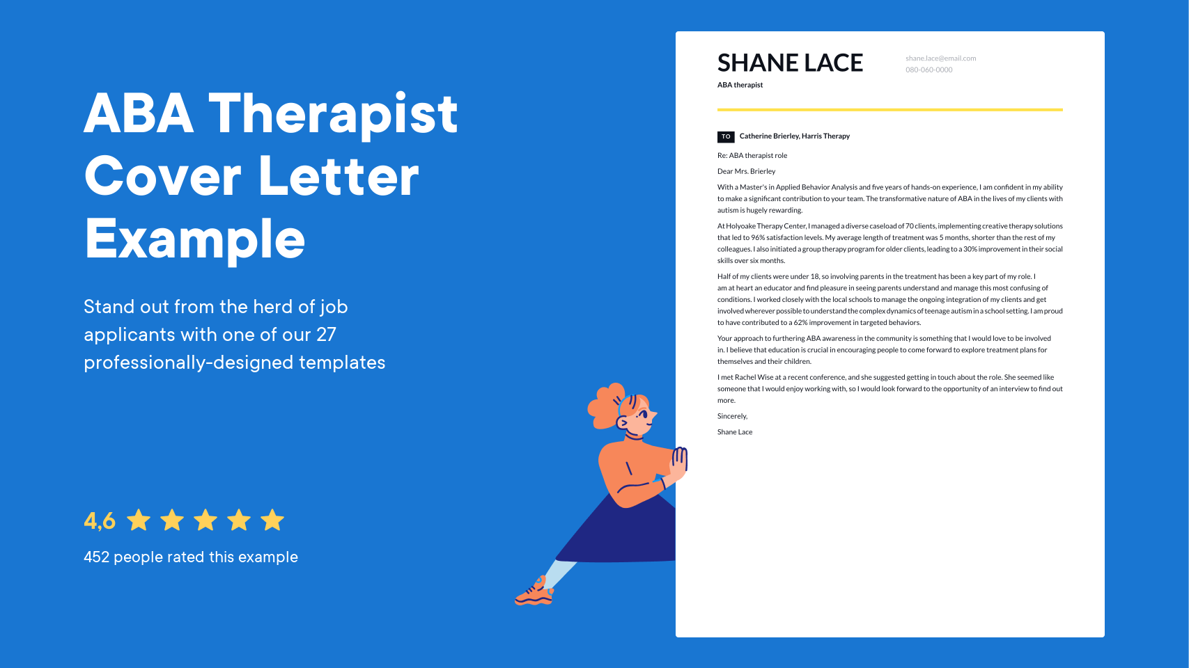 ABA Therapist Cover Letter Examples & Expert tips [Free] · Resume.io
