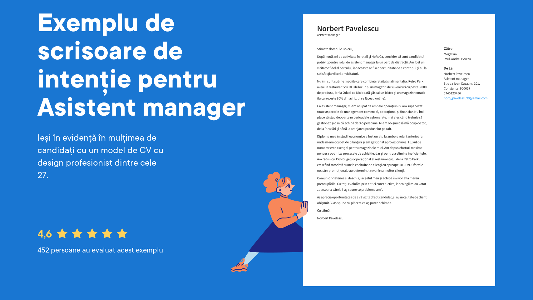 Exemple de Scrisori de Intenție pentru Asistent Manager · CVapp.ro