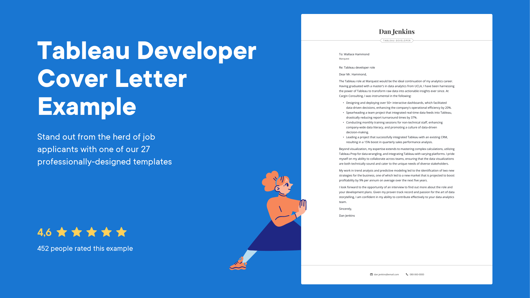 Tableau Developer Cover Letter Examples & Expert tips [Free]