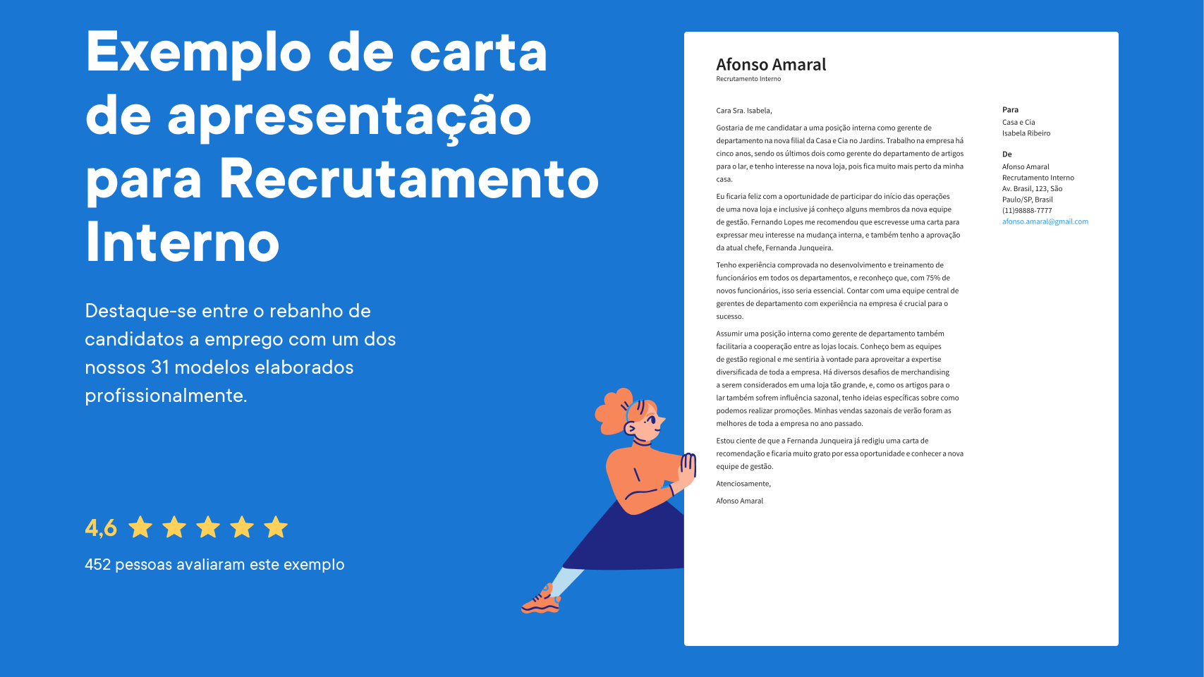 Exemplos de carta de apresentação para Recrutamento Interno e dicas de ...