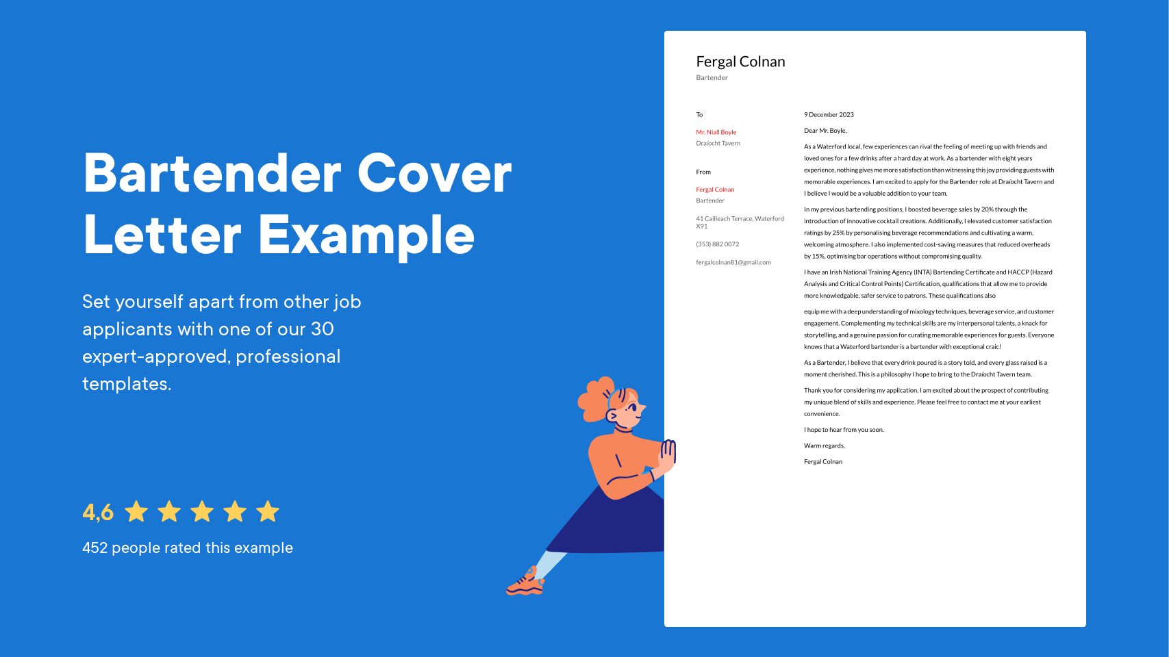 Bartender Cover Letters