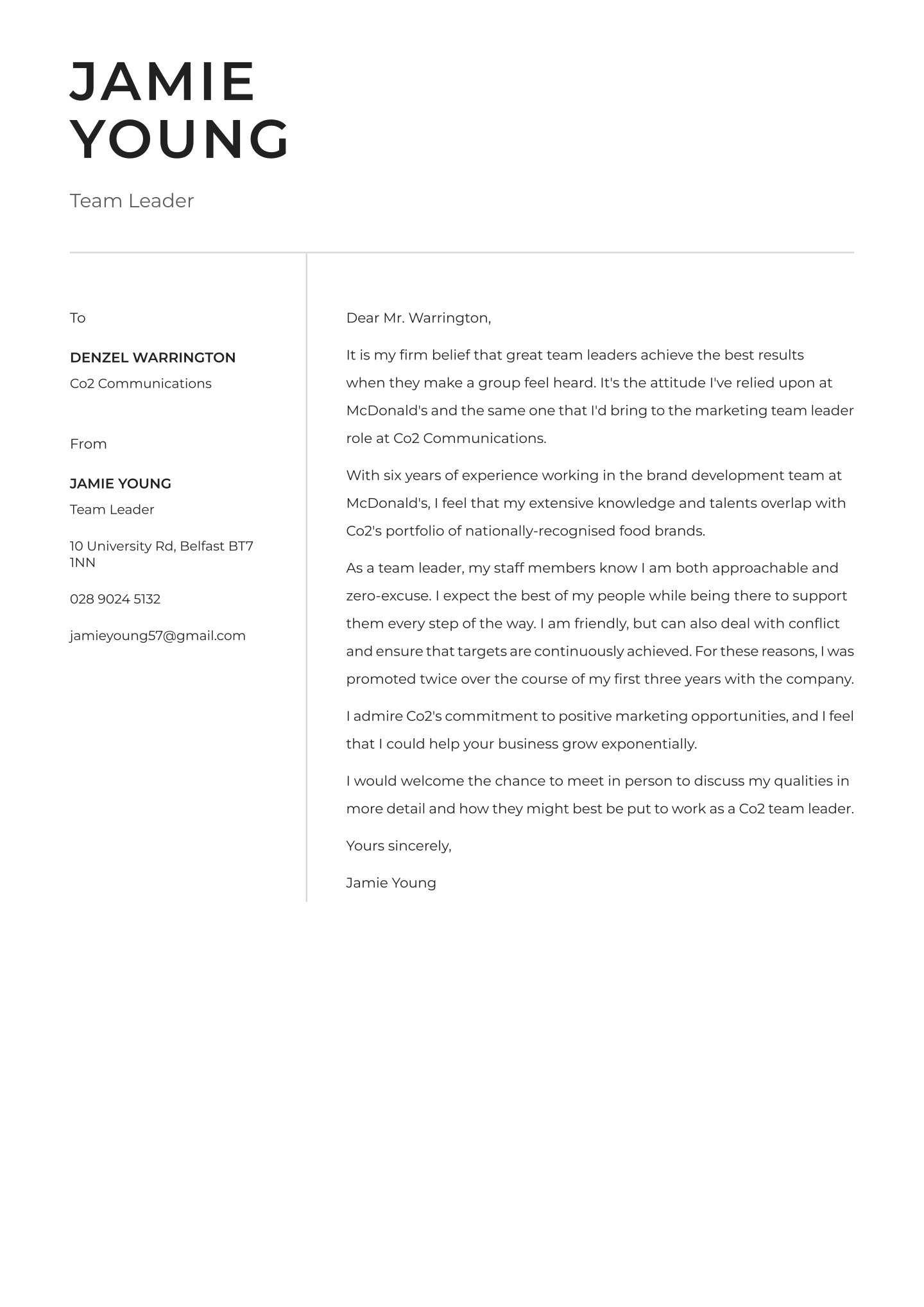 Leadership Team Application Example Infoupdate