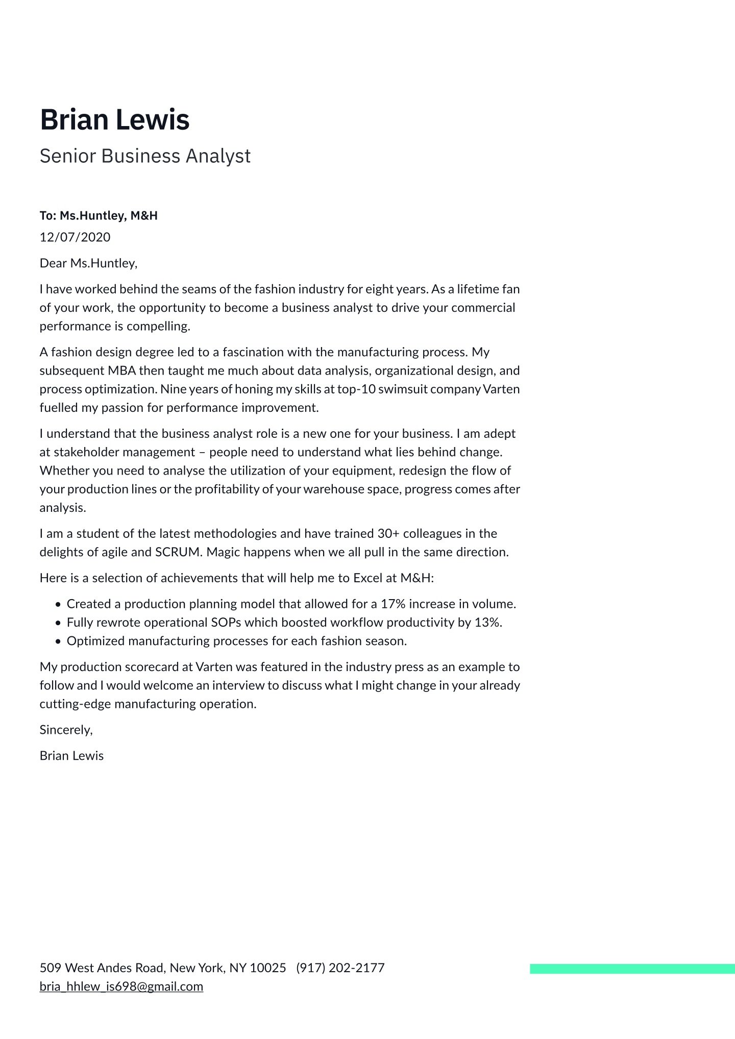 Business Cover Letter Samples Business Cover Letter Examples