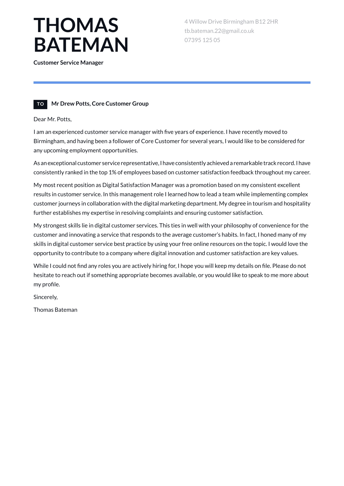 Unsolicited Application Letter Format Infoupdate