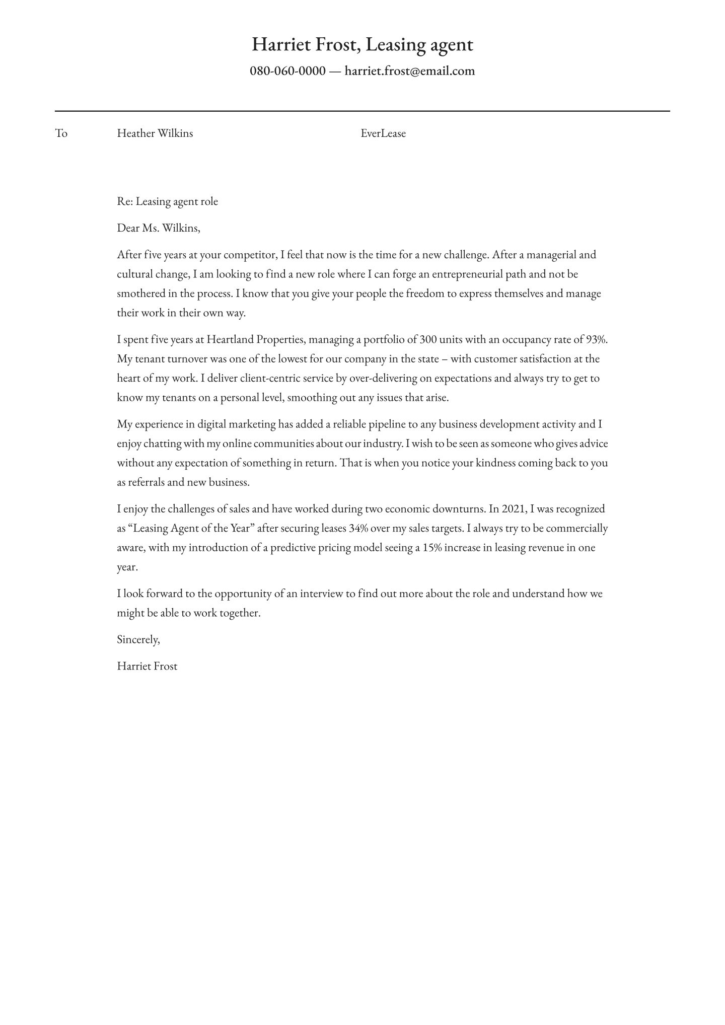 Cover Letter Layout Exleasing - Infoupdate.org