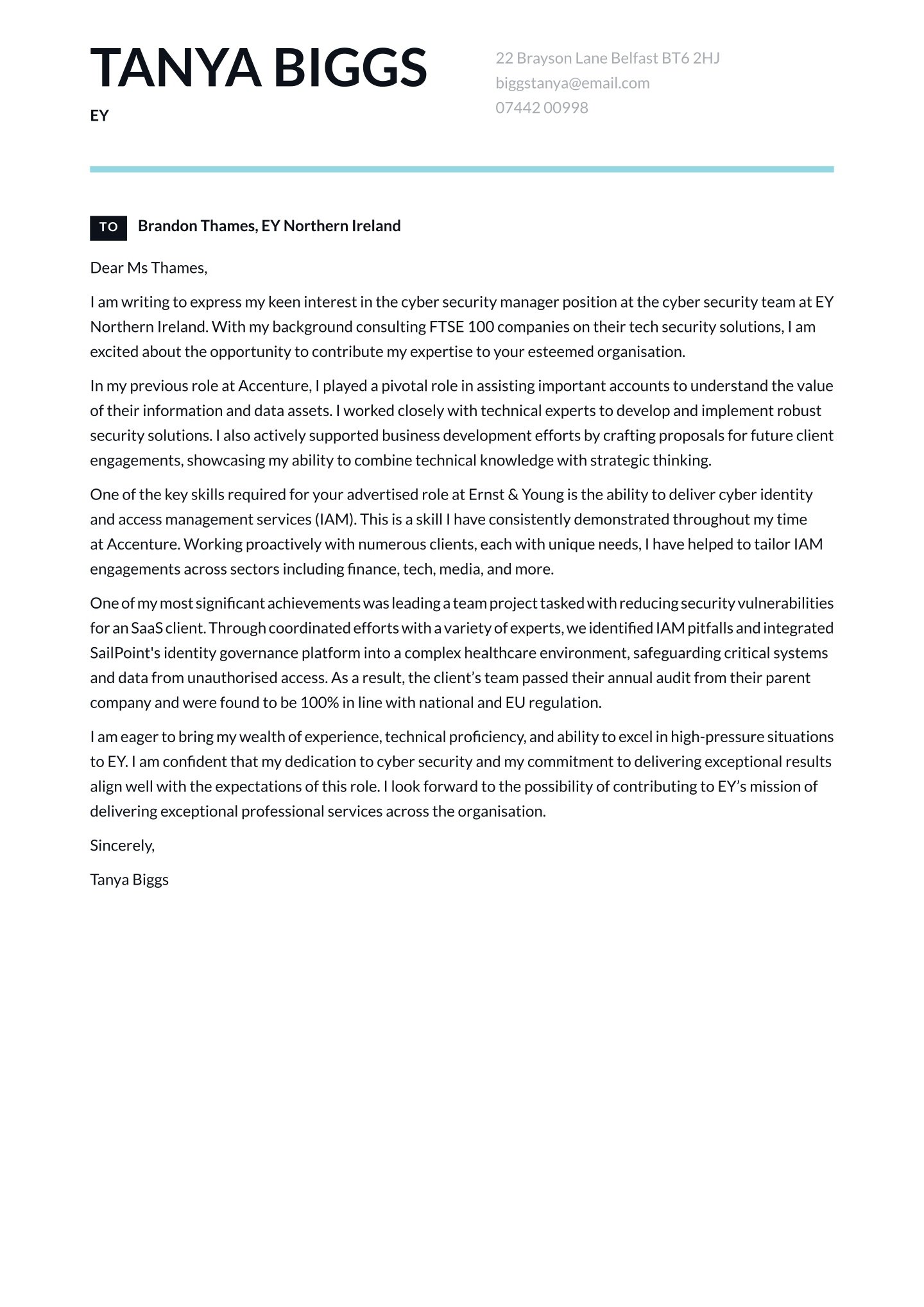 Mba Cover Letter Example Kickresume