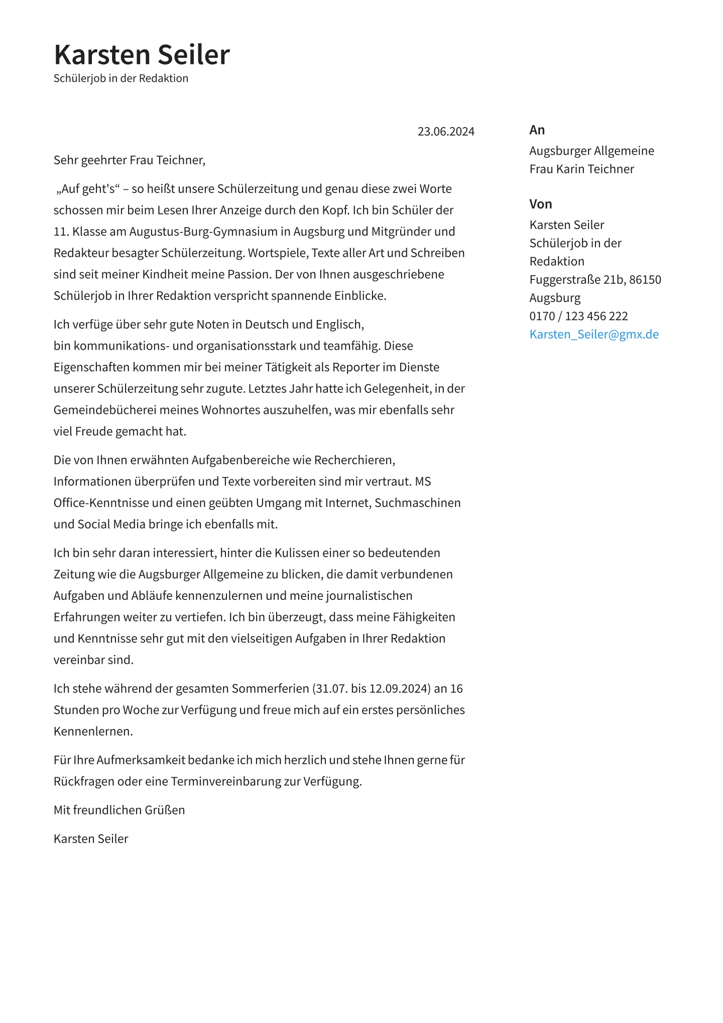 Bewerbung Als Freundin Als Pdf Das Anschreiben | Karriereportal