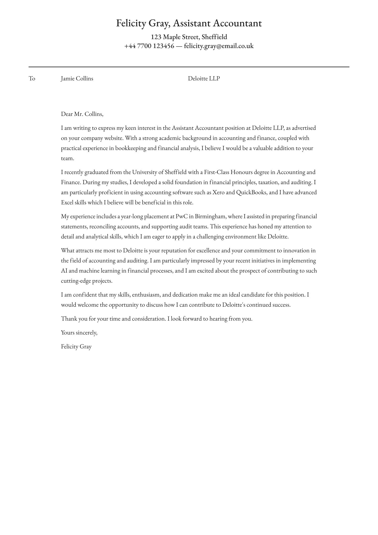 Assistant Accountant Cover Letter Cover Letter Examples, Templates And