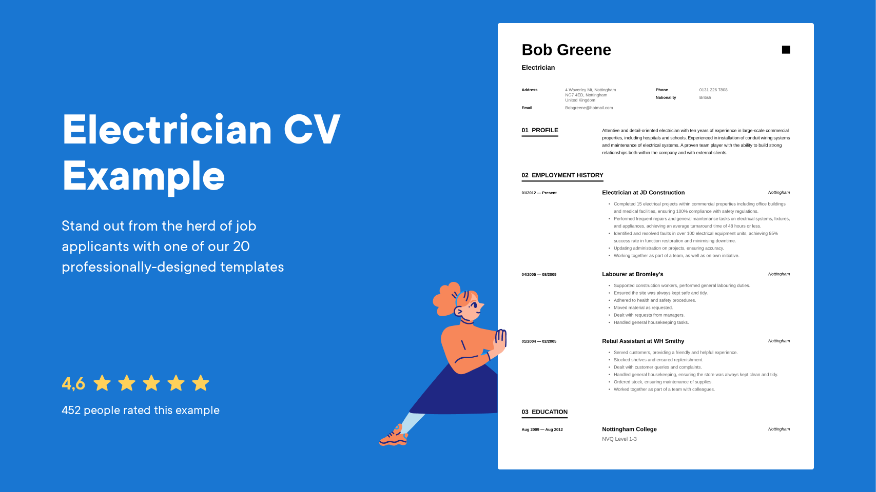 Electrician CV Example & Writing Guide · Resume.io