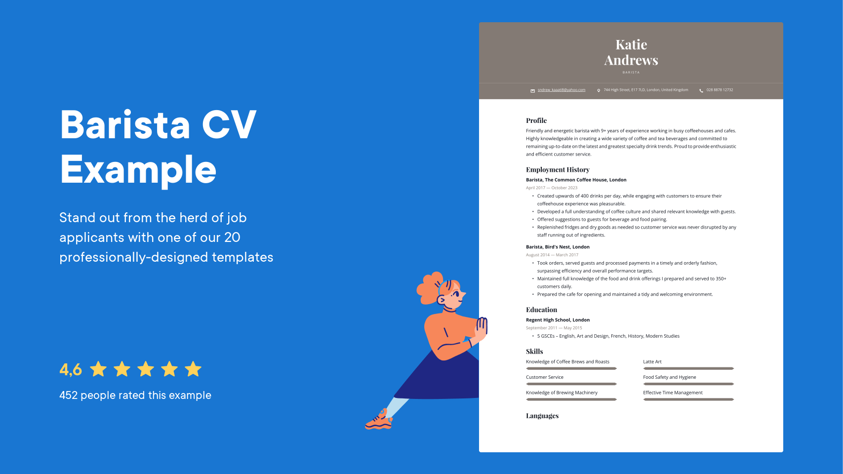 Barista CV Examples & UK Templates (2025) · Resume.io
