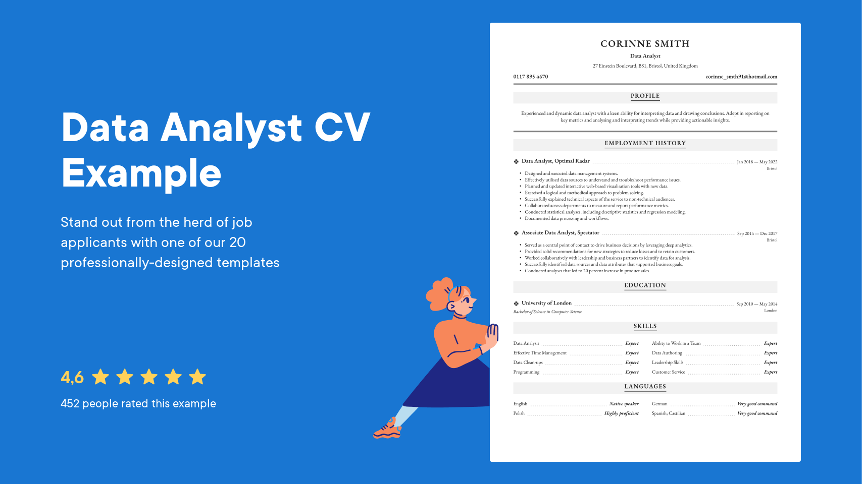 Data Analyst CV Examples & UK Templates (2025) · Resume.io
