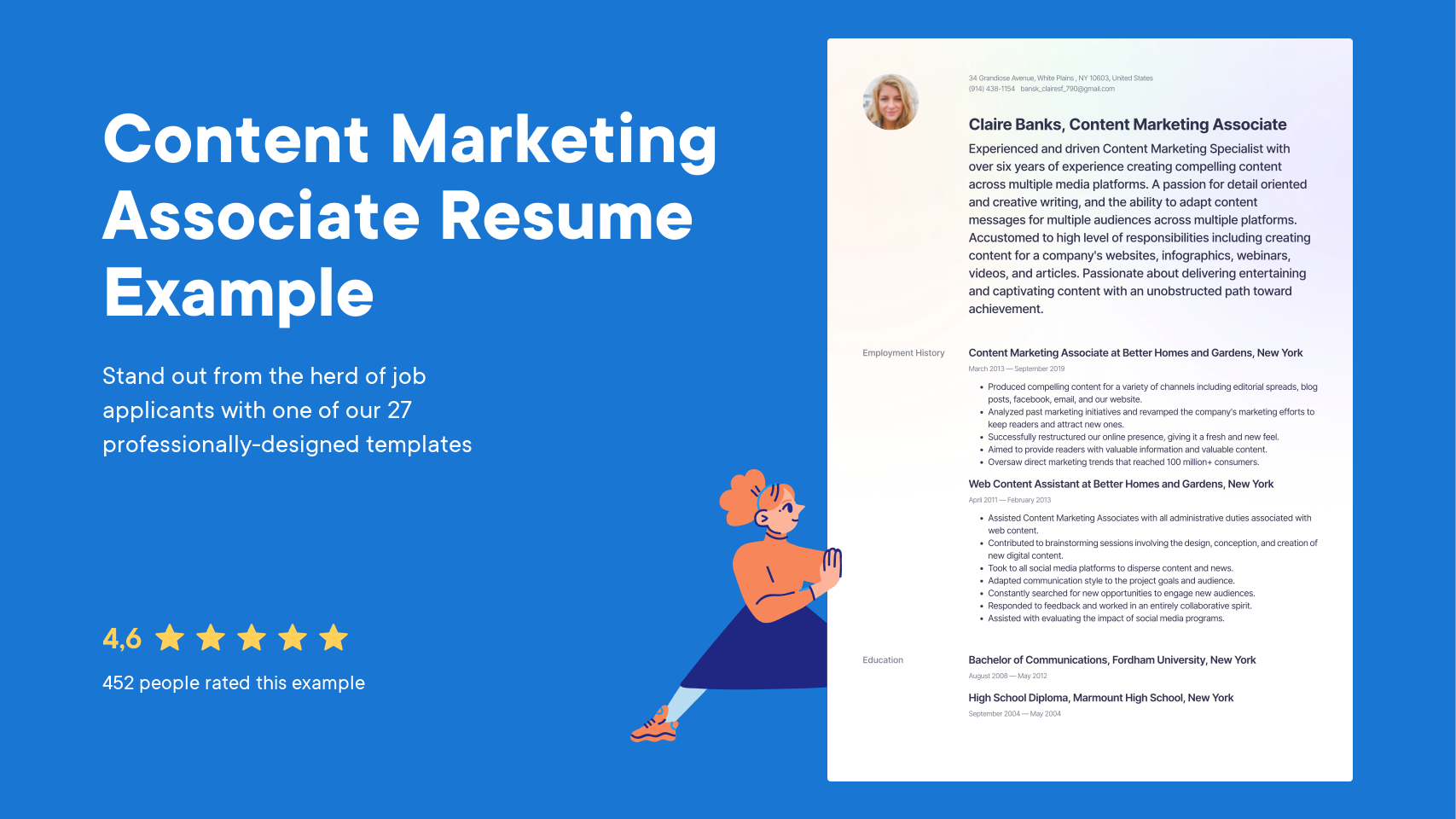 Content Marketing Associate Resume Example & Writing Guide