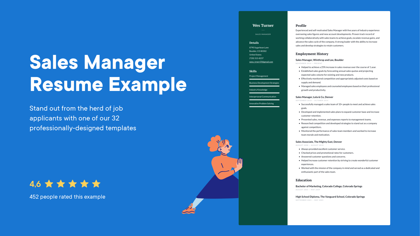 Sales Manager Resume Examples & Templates (2025) · Resume.io