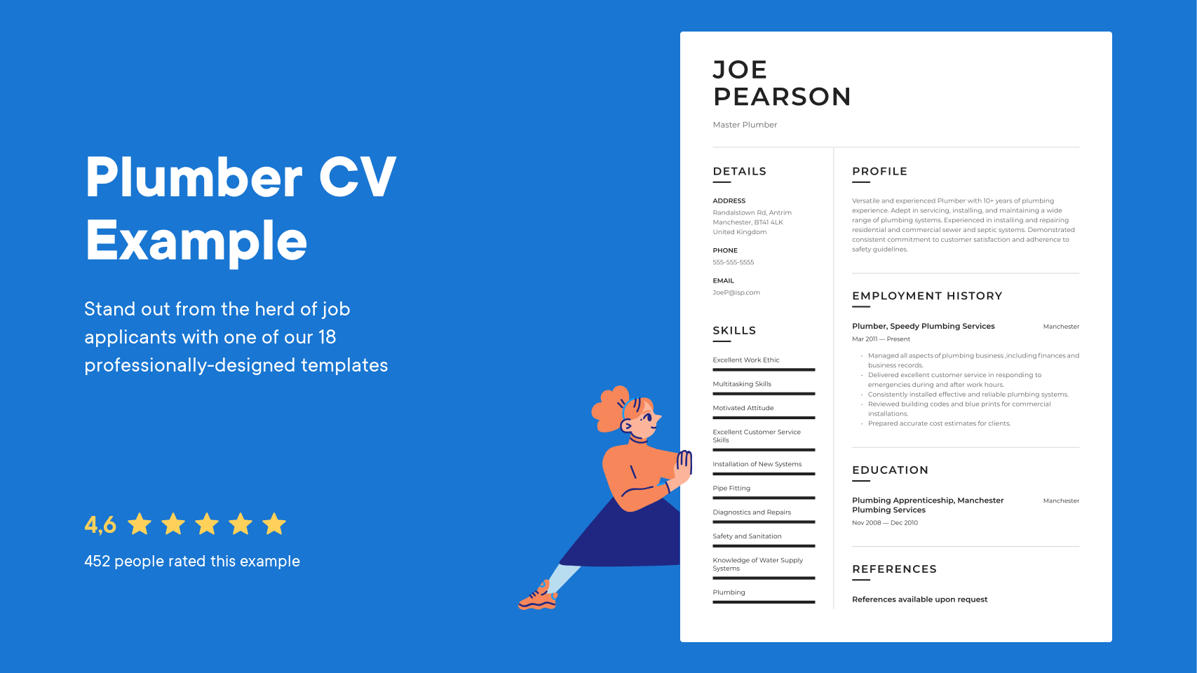 Plumber CV Examples & Writing tips 2023 (Free Guide) · Resume.io