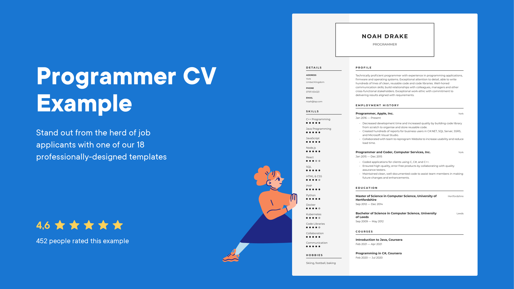 Programmer CV Examples & UK Templates (2024) · Resume.io