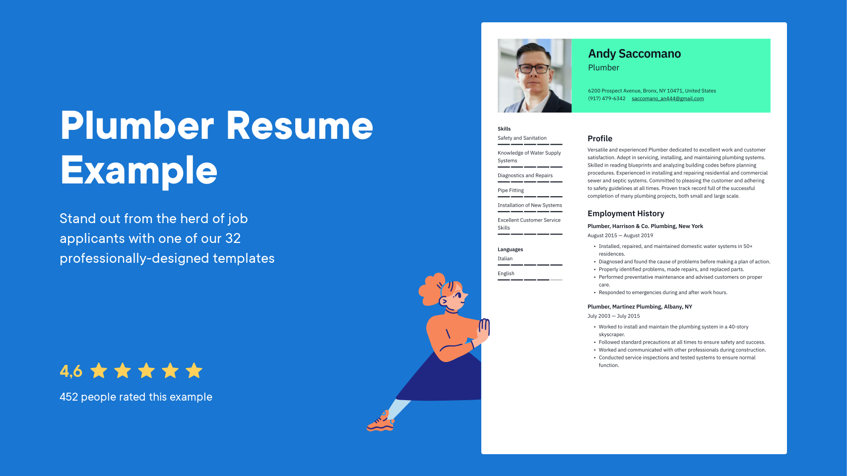 Plumber Resume Examples & Templates (2025) · Resume.io