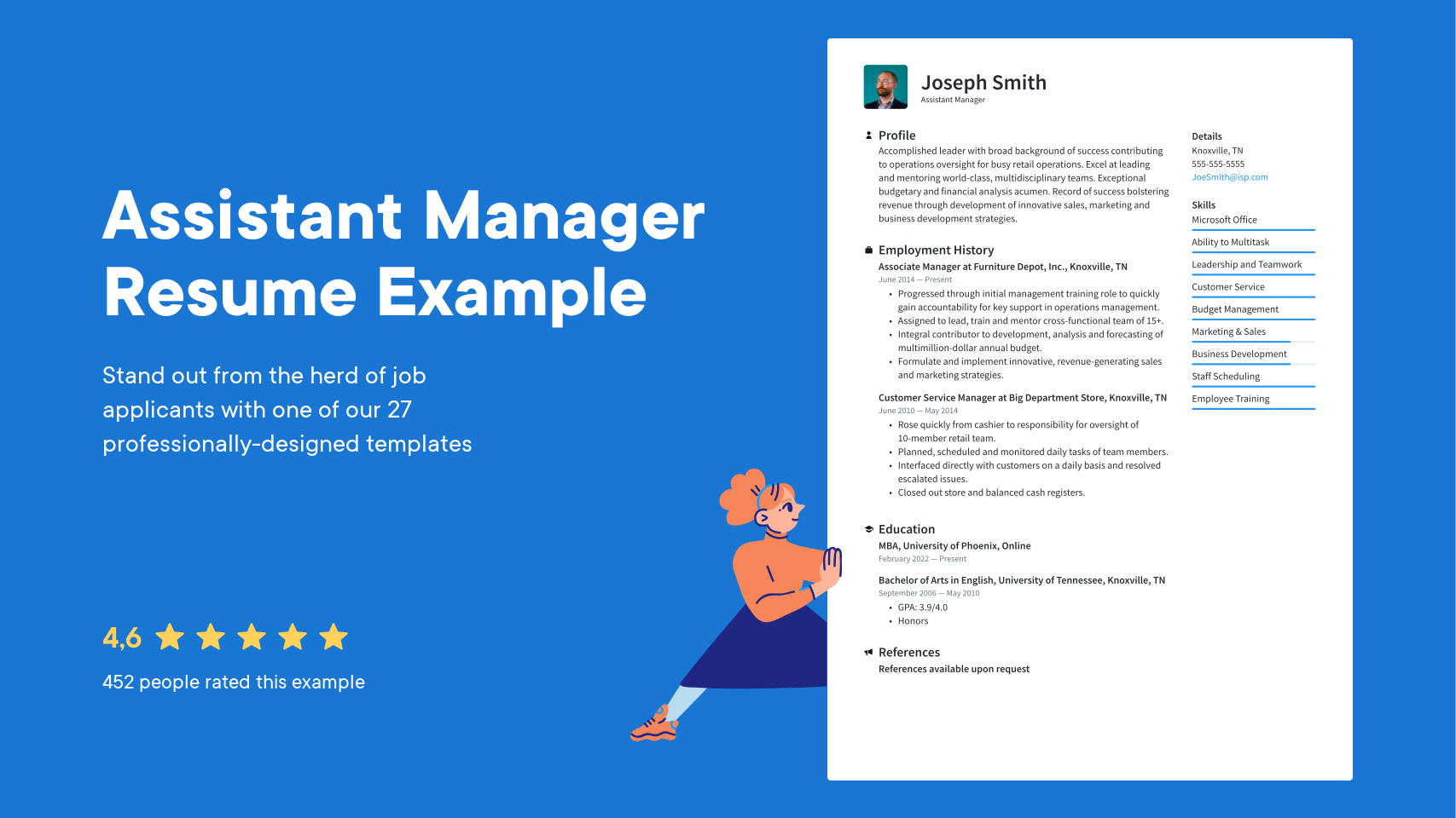 Assistant Manager Resume Examples & Templates (2025) · Resume.io