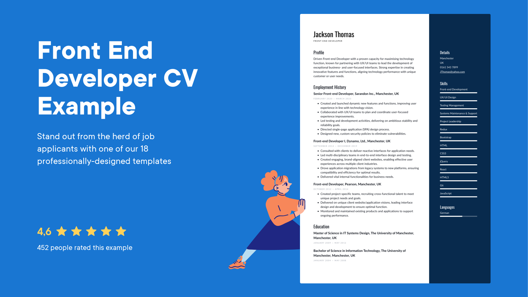 Front End Developer CV Examples & UK Templates (2025) · Resume.io