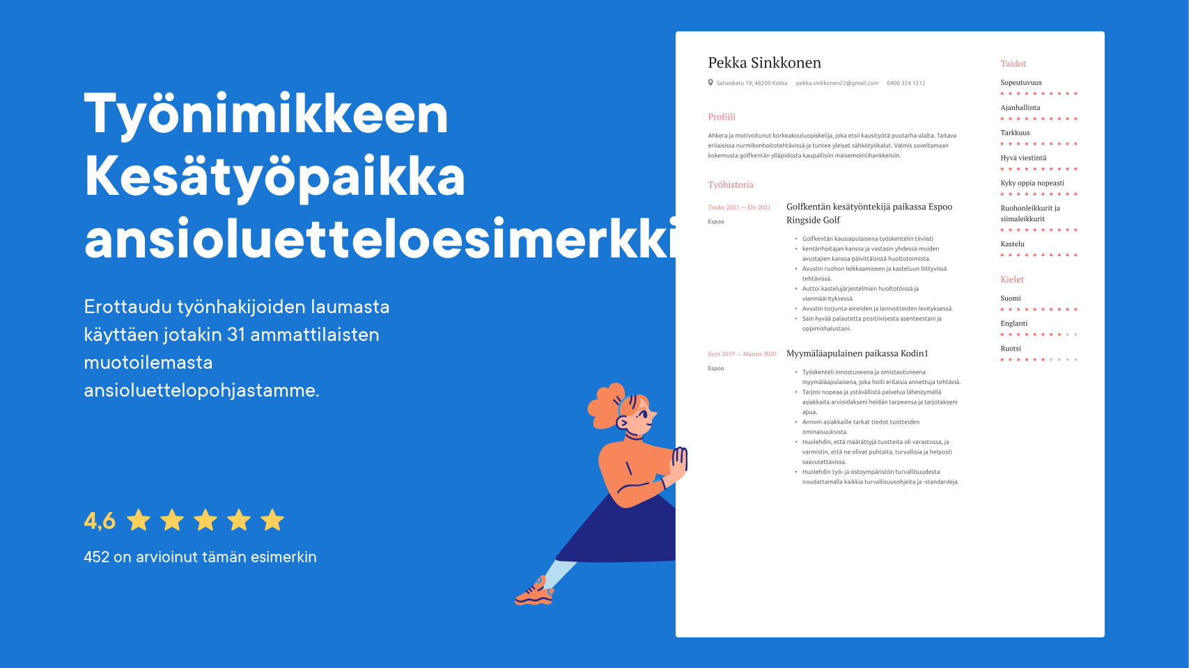 Kesätyöpaikka – Ansioluetteloesimerkit ja kirjoitusohjeet 2025 (Ilmainen opas) · cvapp.fi · Cvapp.fi