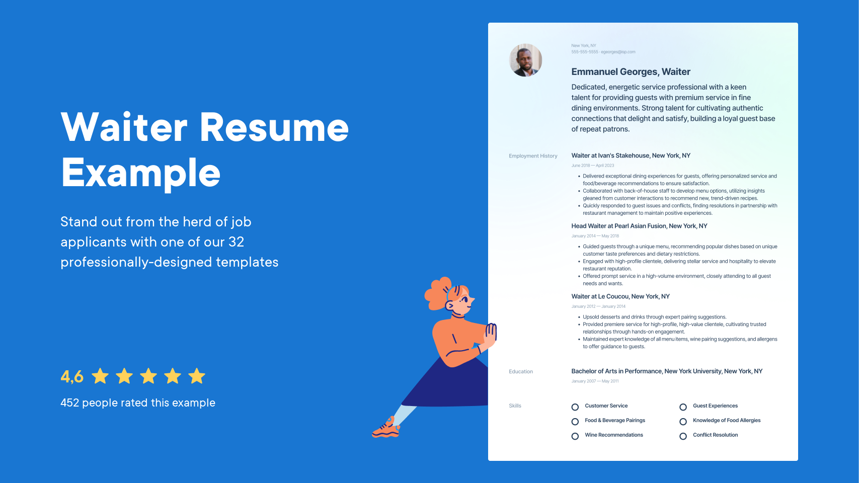 Waiter Resume Examples & Templates (2025) · Resume.io