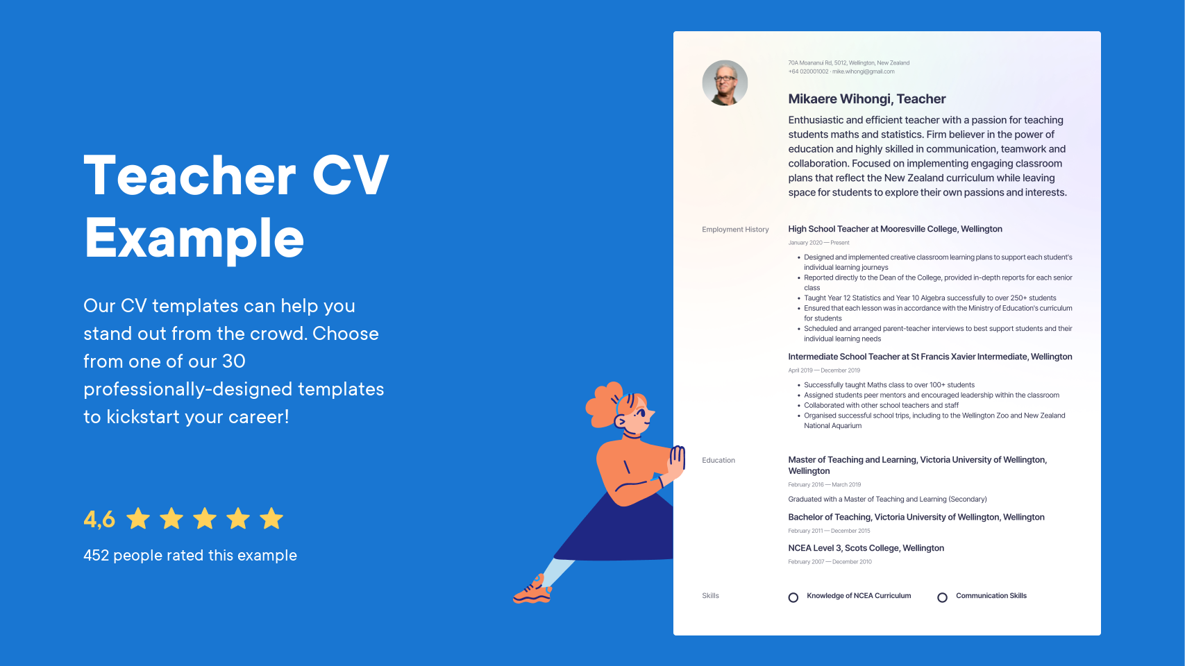 Teacher CV Example & Template for New Zealand (2025) · CVapp.nz
