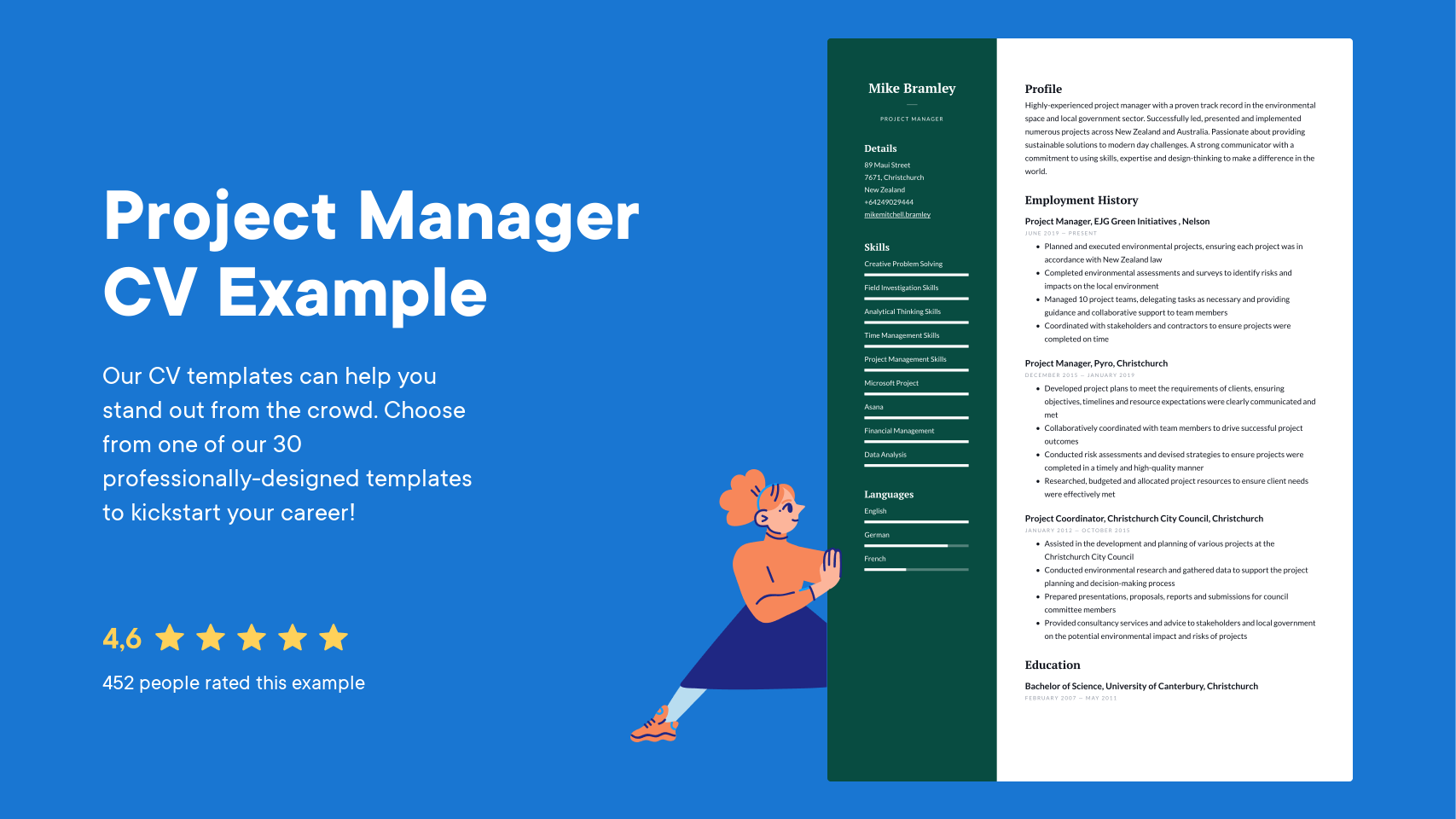 Free Project Manager CV Examples & Writing Tips · CVapp.nz
