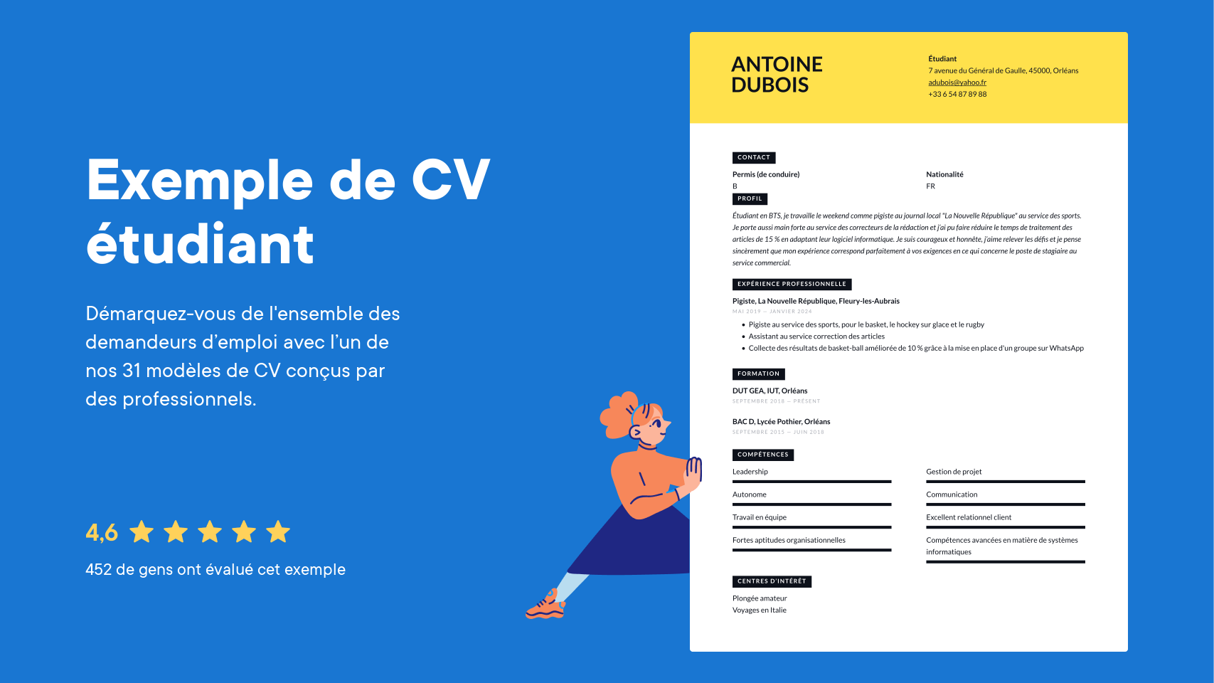 Exemple de CV pour étudiant et guide de rédaction · cvapp.fr