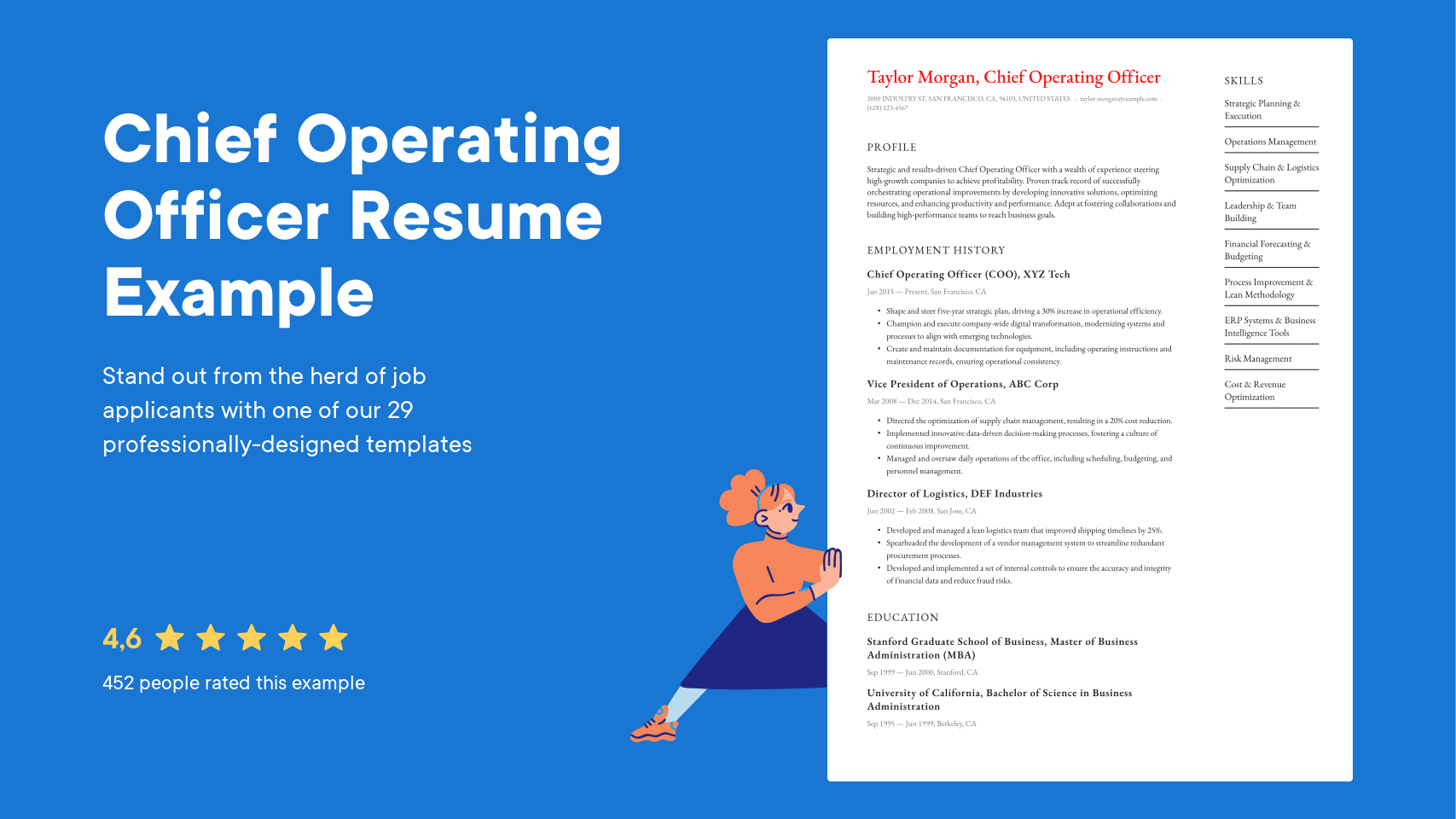 Chief Operating Officer Resume Examples & Templates (2025) · Resume.io Chief Operating Officer Resume Examples & Templates (2025) · Resume.io
