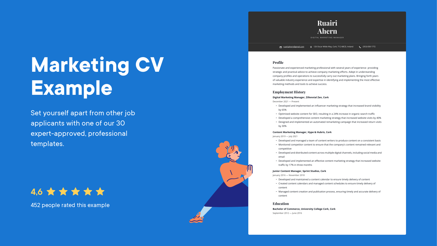 Marketing CV Examples & Writing tips 2025 (Free Guide) · CVapp.ie