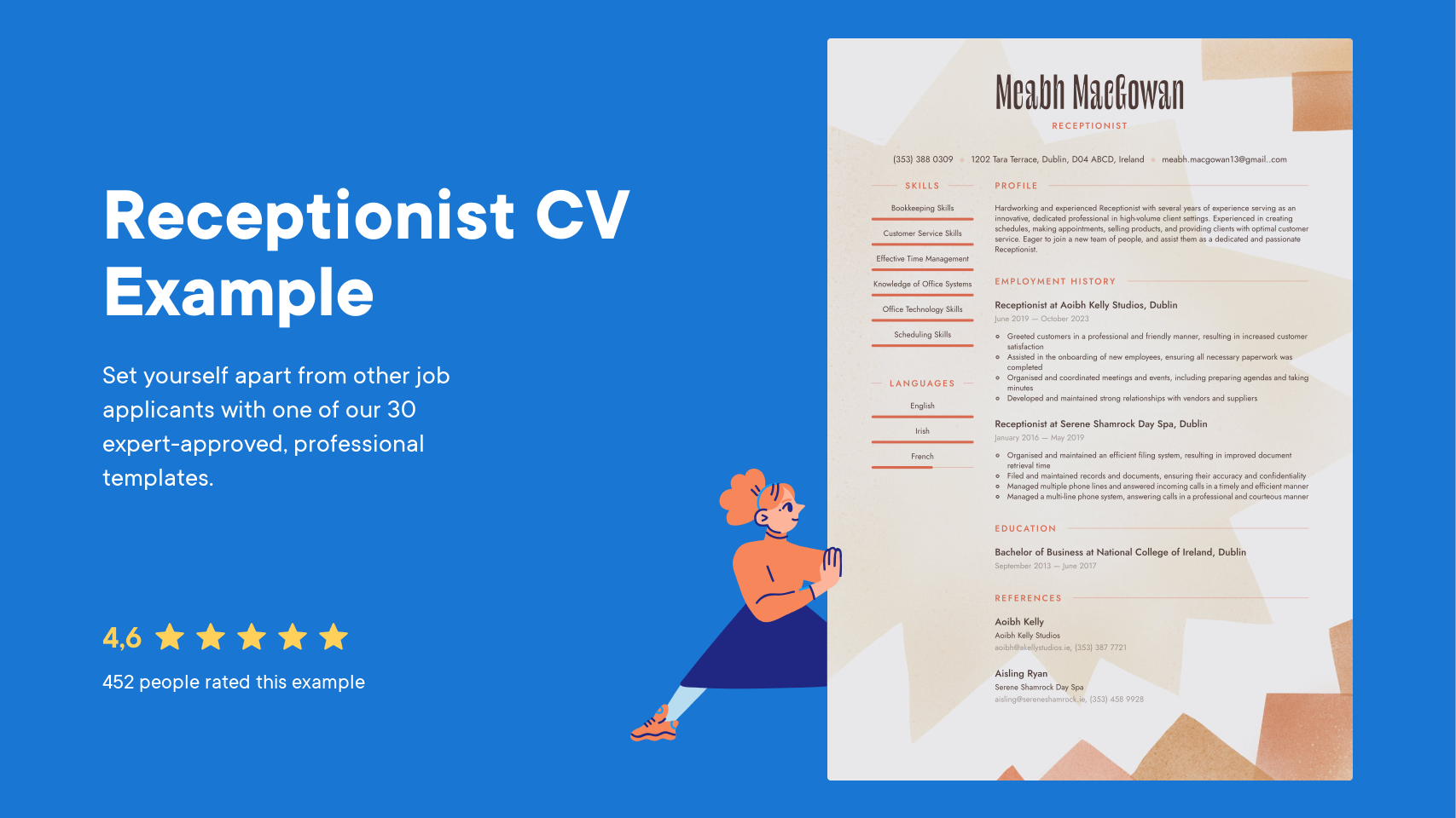 Receptionist Cv Examples & Writing Tips 2025 (free Guide) · Cvapp.ie