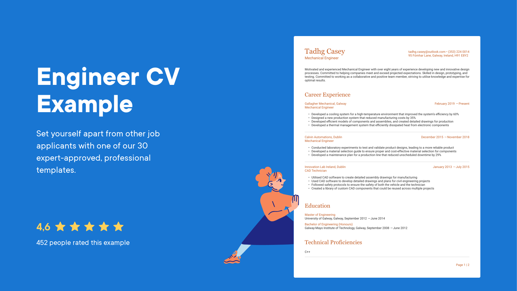 Engineer CV Examples & Writing tips 2025 (Free Guide) · CVapp.ie