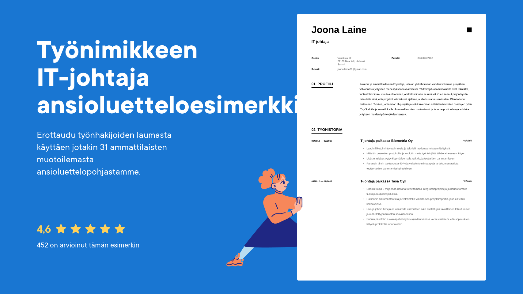 IT-johtaja – Ansioluetteloesimerkit ja kirjoitusohjeet 2025 (Ilmainen opas) · cvapp.fi · Cvapp.fi