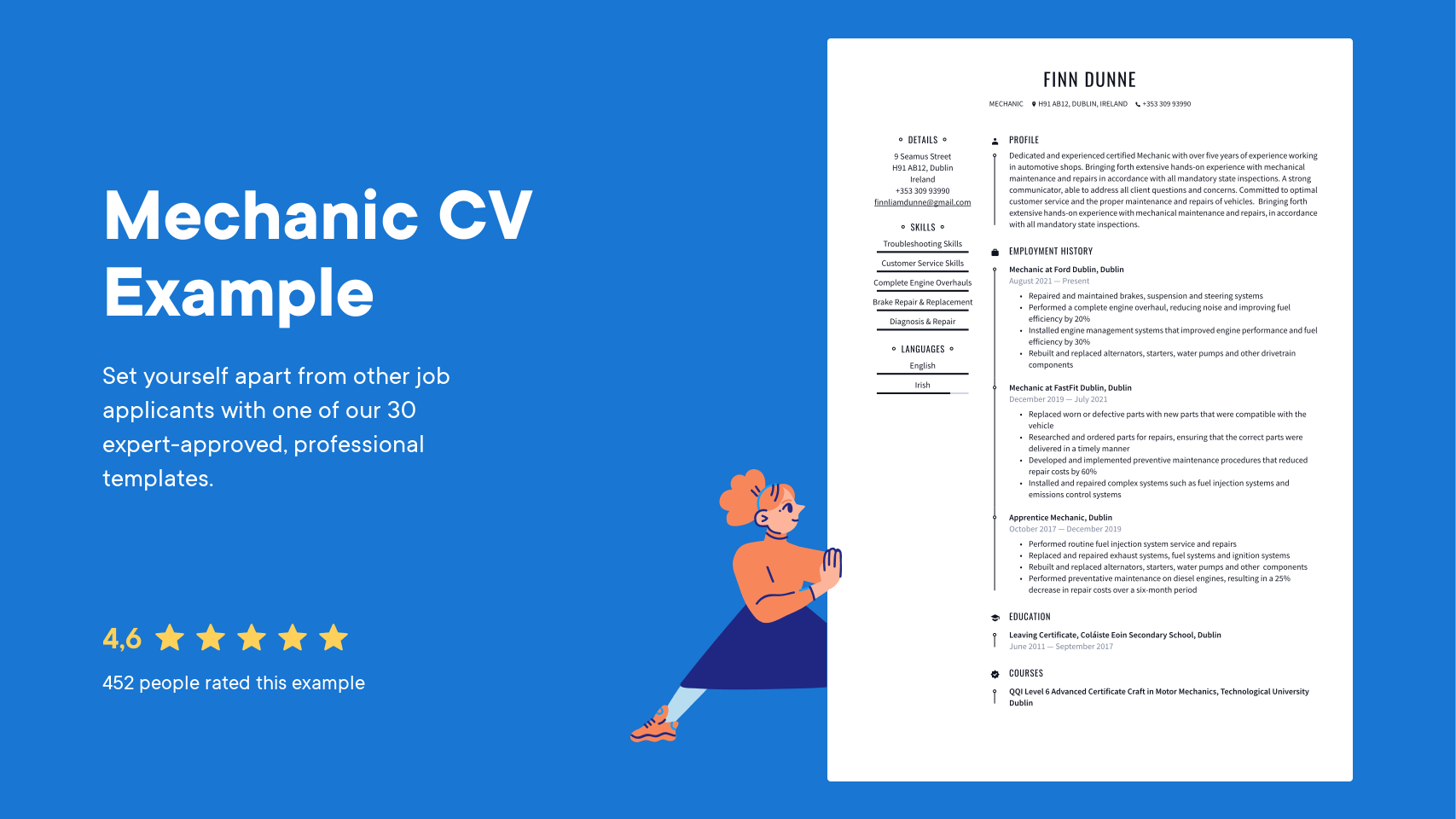 Mechanic CV Examples & Writing tips 2025 (Free Guide) · CVapp.ie
