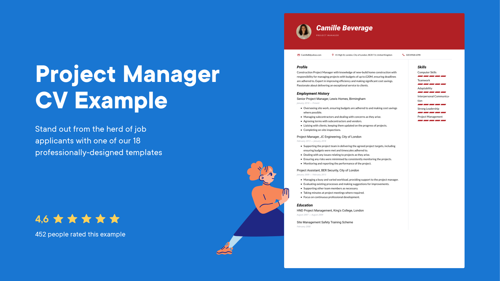 Project Manager CV Example & Writing Guide · Resume.io