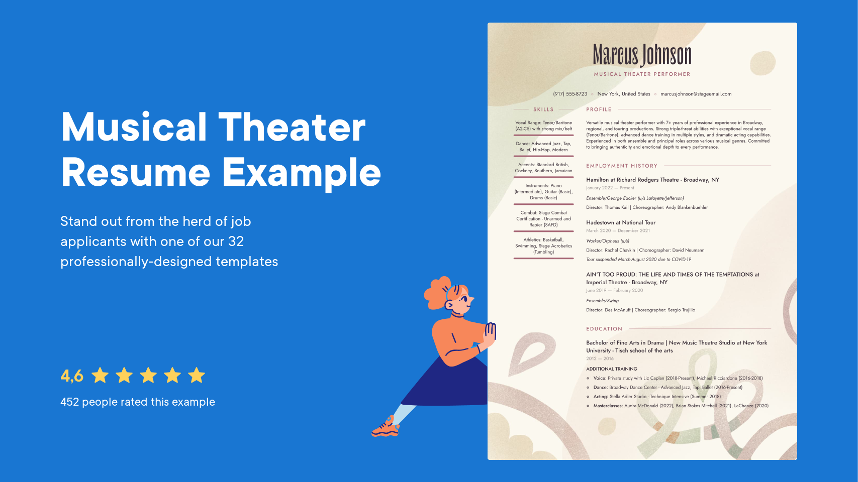 Musical Theatre Student Resume Sample Templates