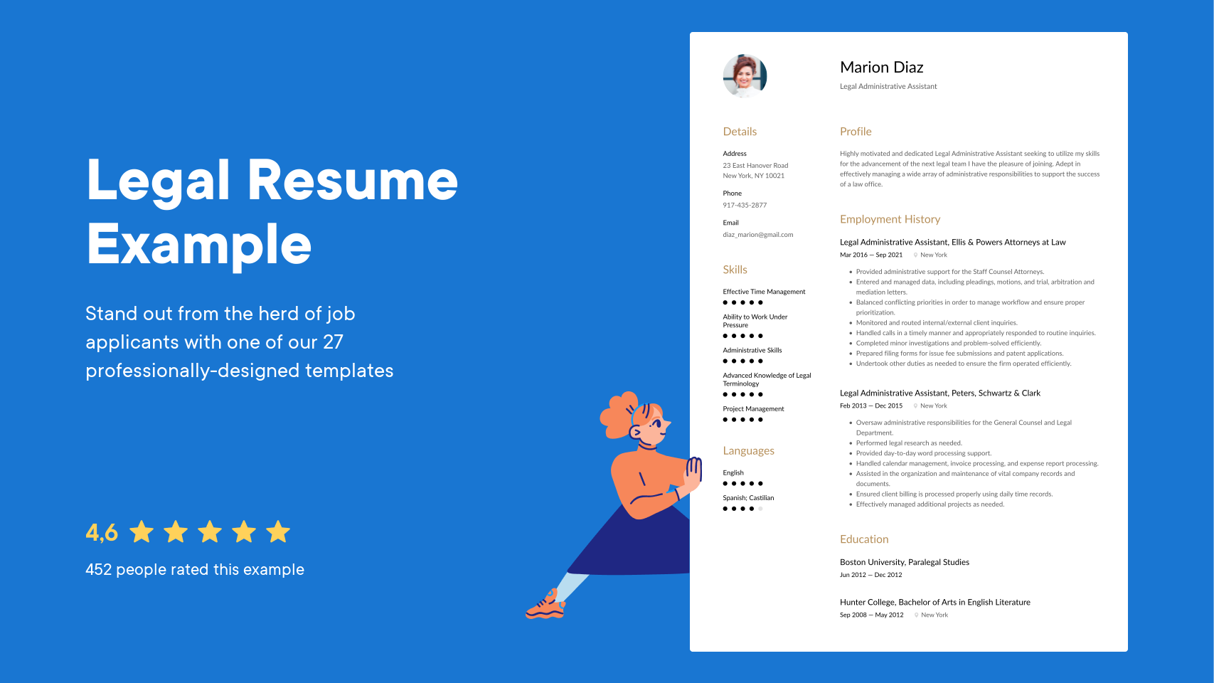 6+ Law & Legal Resume Examples & Templates (2025) · Resume.io