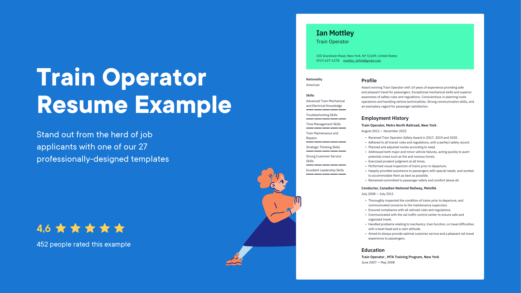 Train Operator Resume Examples & Templates (2025) · Resume.io