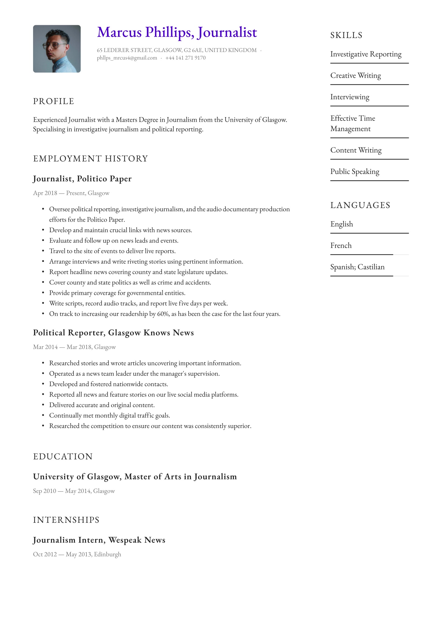 Journalist Resume Example Guided Writing Resume Template Resume