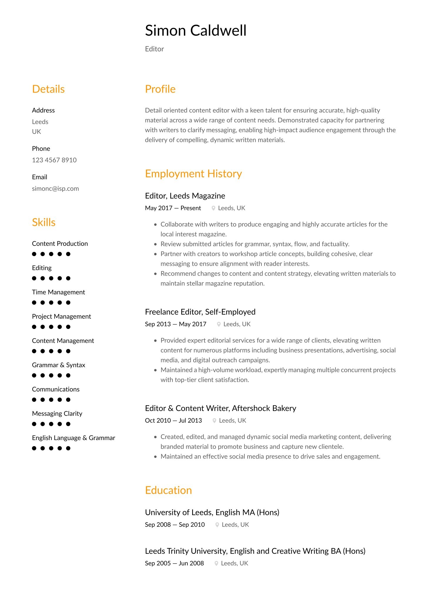 Resume Editor