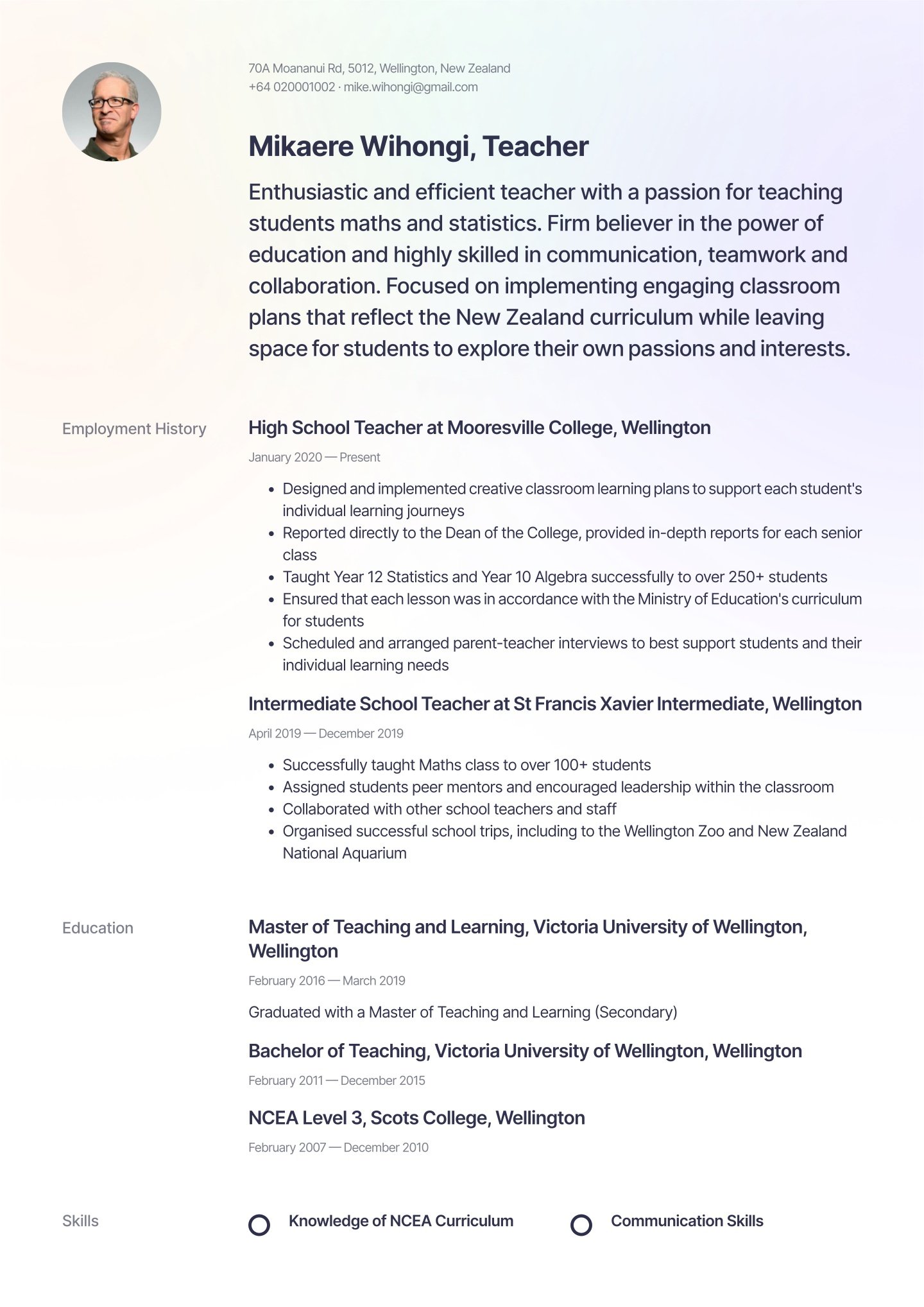 Example Teacher Teacher Resume Examples And Templates For 2025