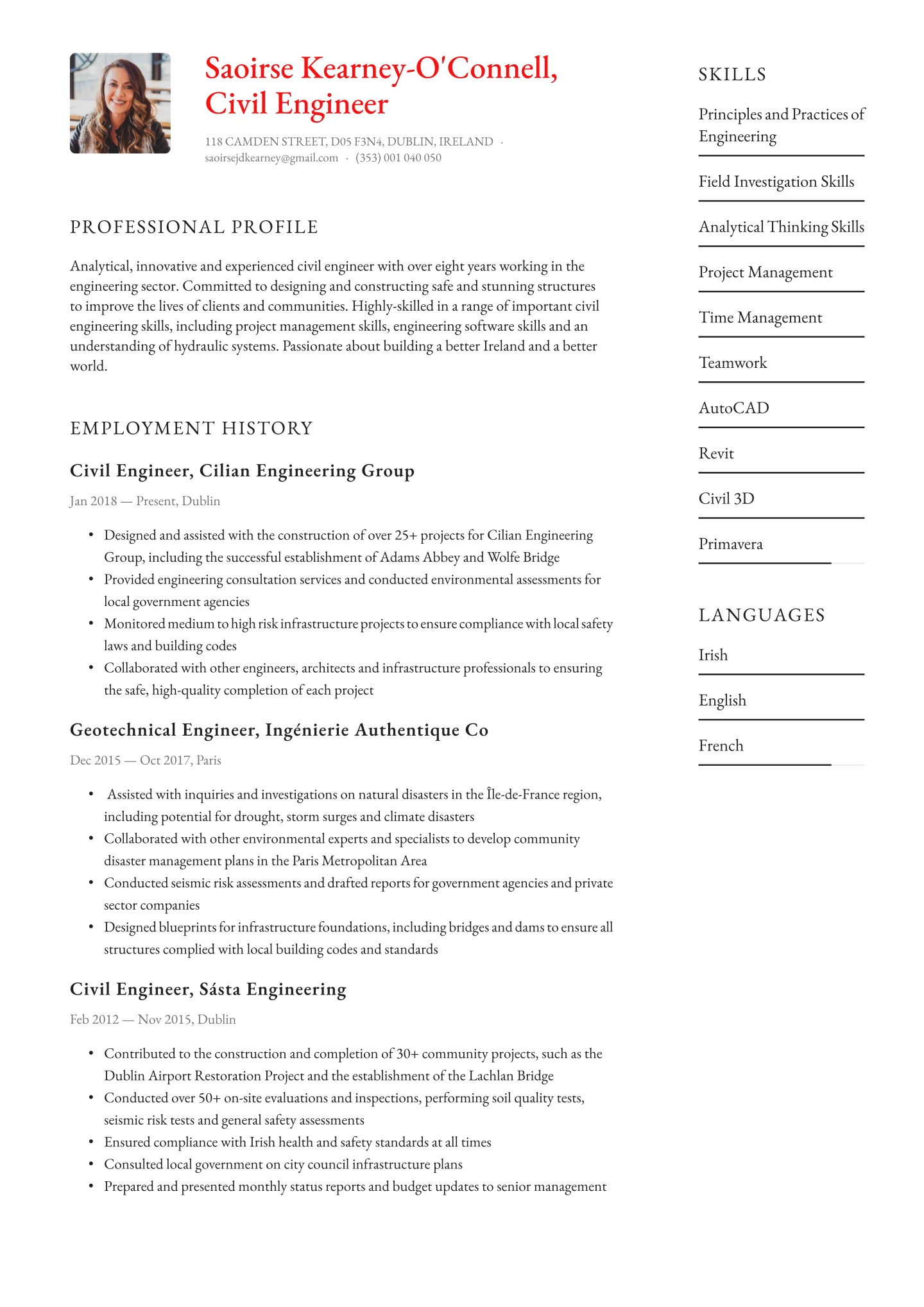 Cv Format For Civil Engineers - Infoupdate.org