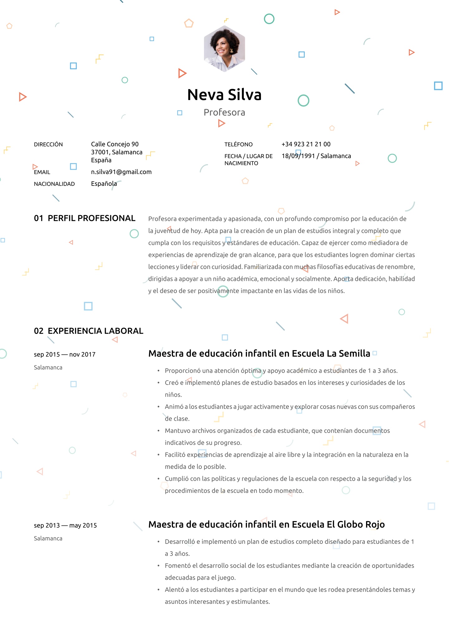 Elaboracin Del Curriculum De Profesores Plantillas Cv
