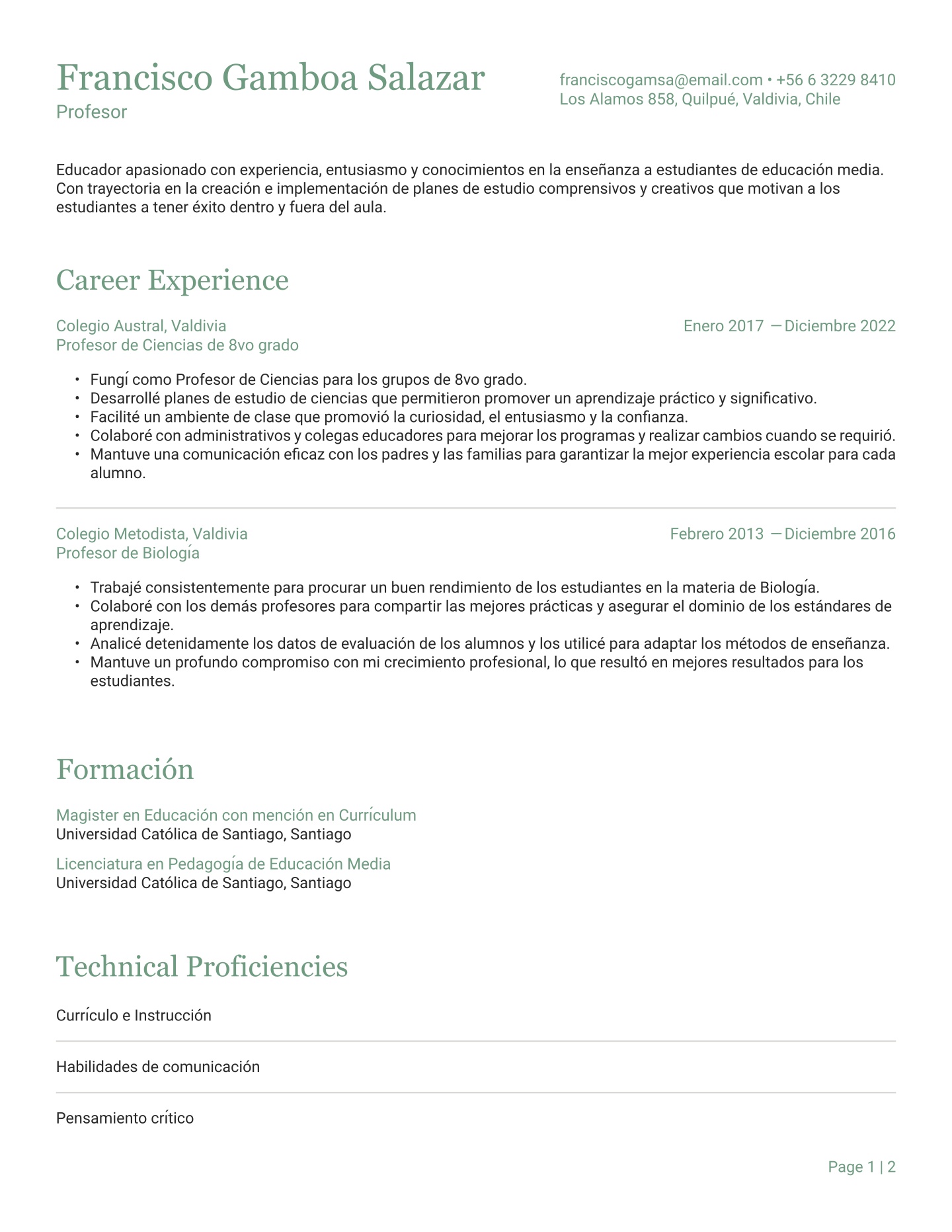 Ejemplo De Currículum De Maestro De Primaria 40 Ejemplos De CV Para