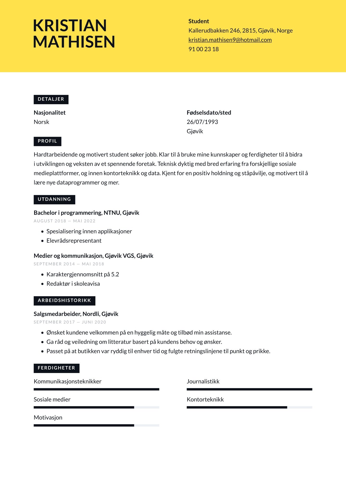 Hvordan Skrive Cv Hvordan Skrive CV