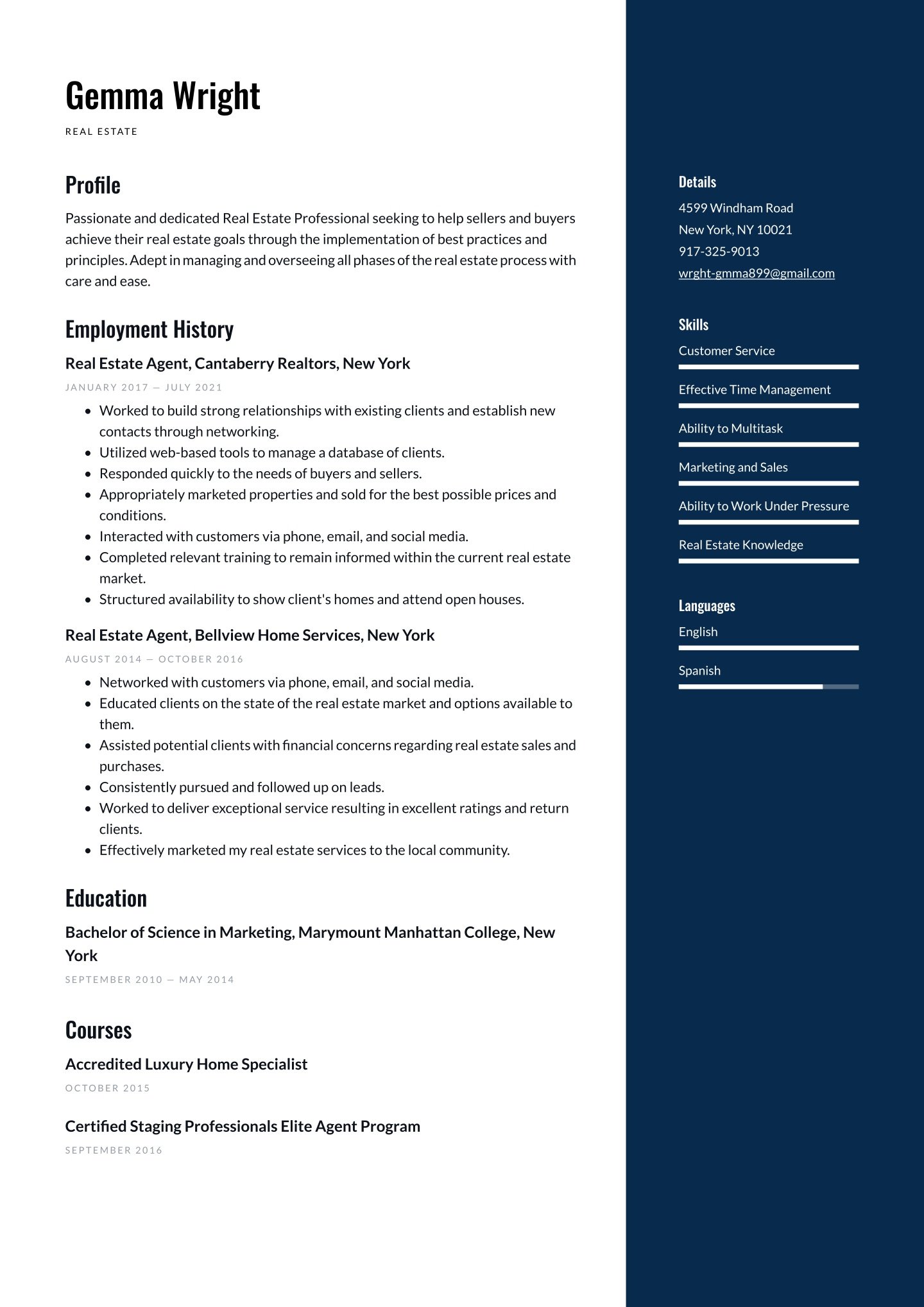 Real Resume Samples Resume
