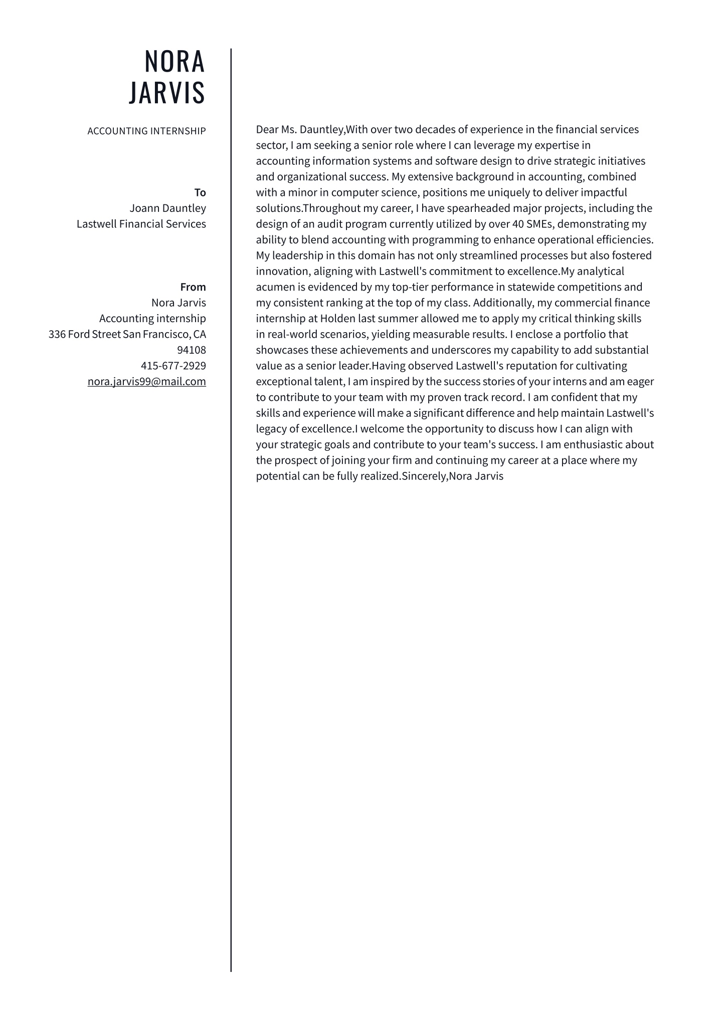 How To Write Cover Letter For Finance Internship Example Infoupdate